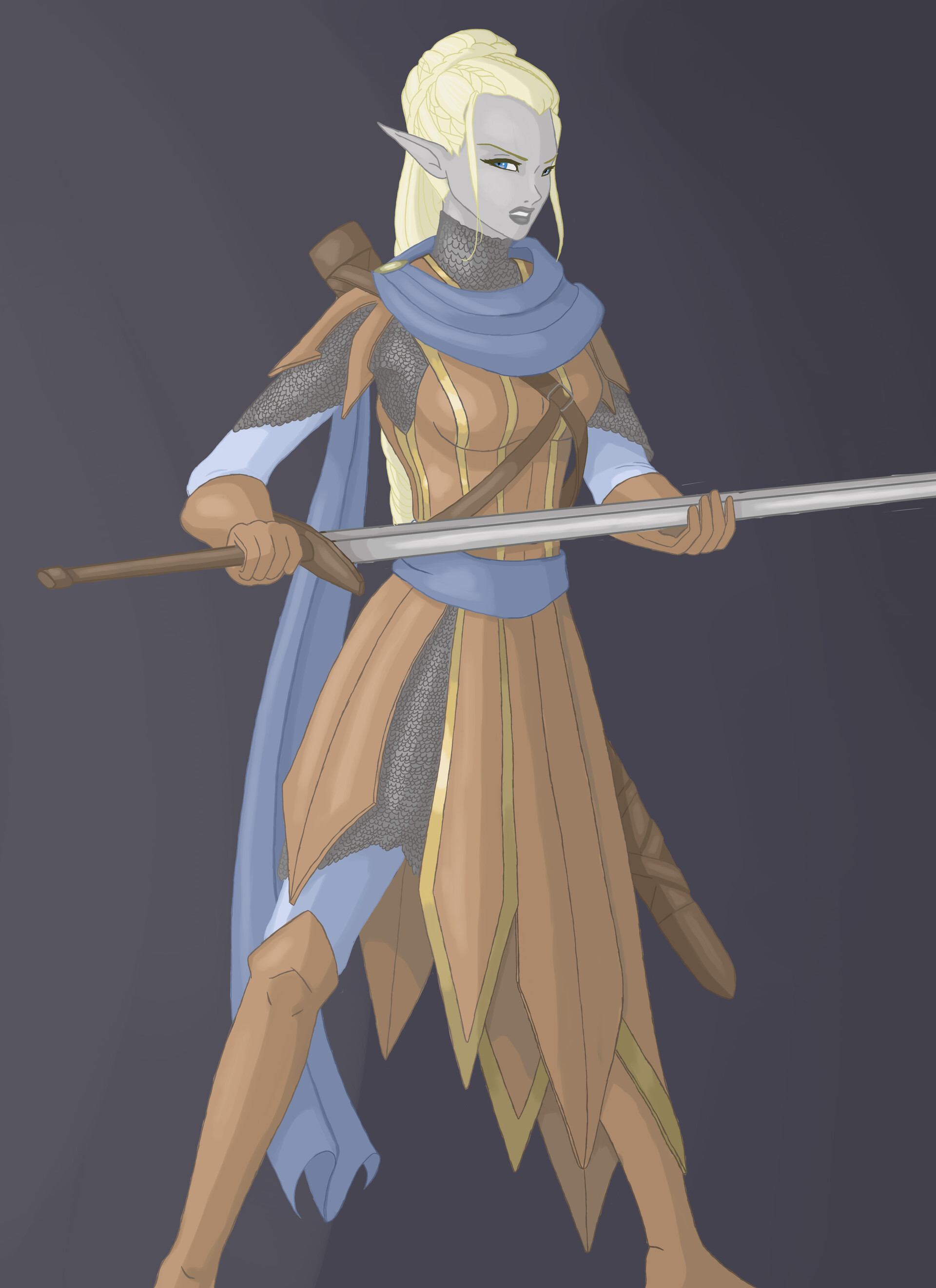 ArtStation - Elain, Dark Elf Fighter