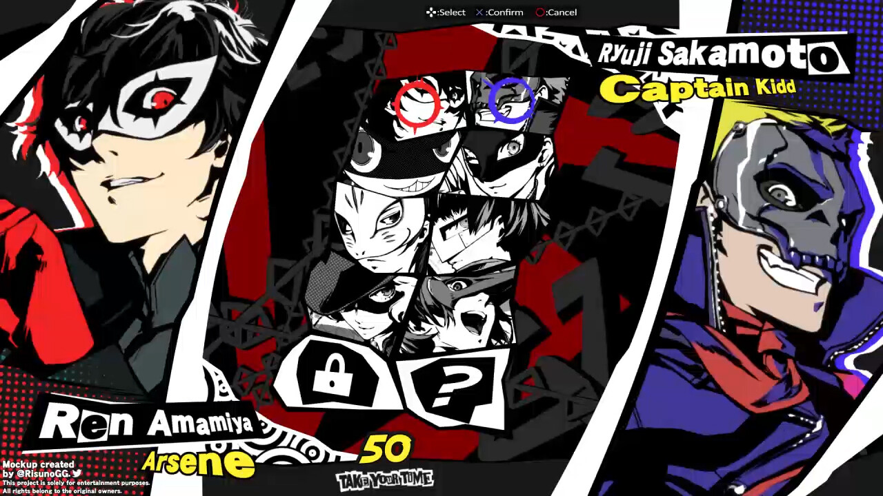 Simon Stock - Persona 5 Arena - Character Select Screen Mockup