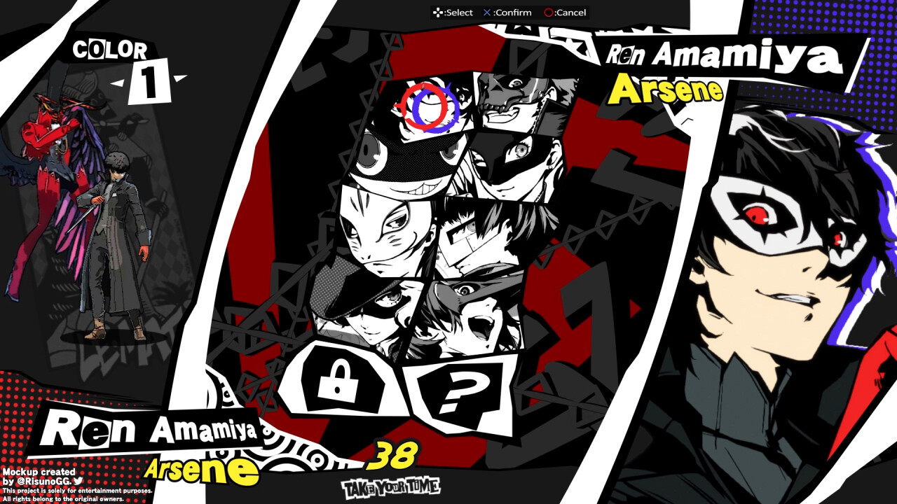 Simon Stock - Persona 5 Arena - Character Select Screen Mockup