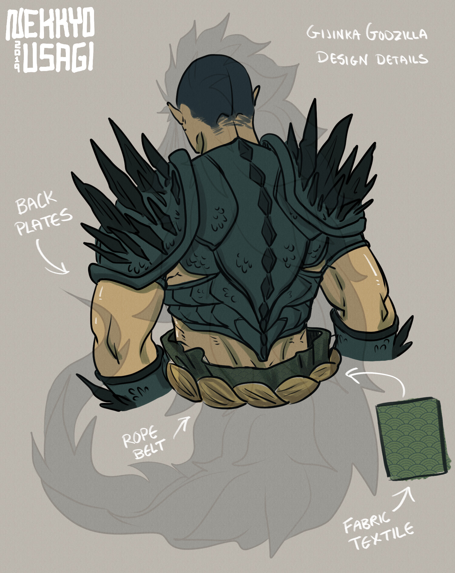 Nekkyo Usagi - Human / Gijinka Re-design - GODZILLA