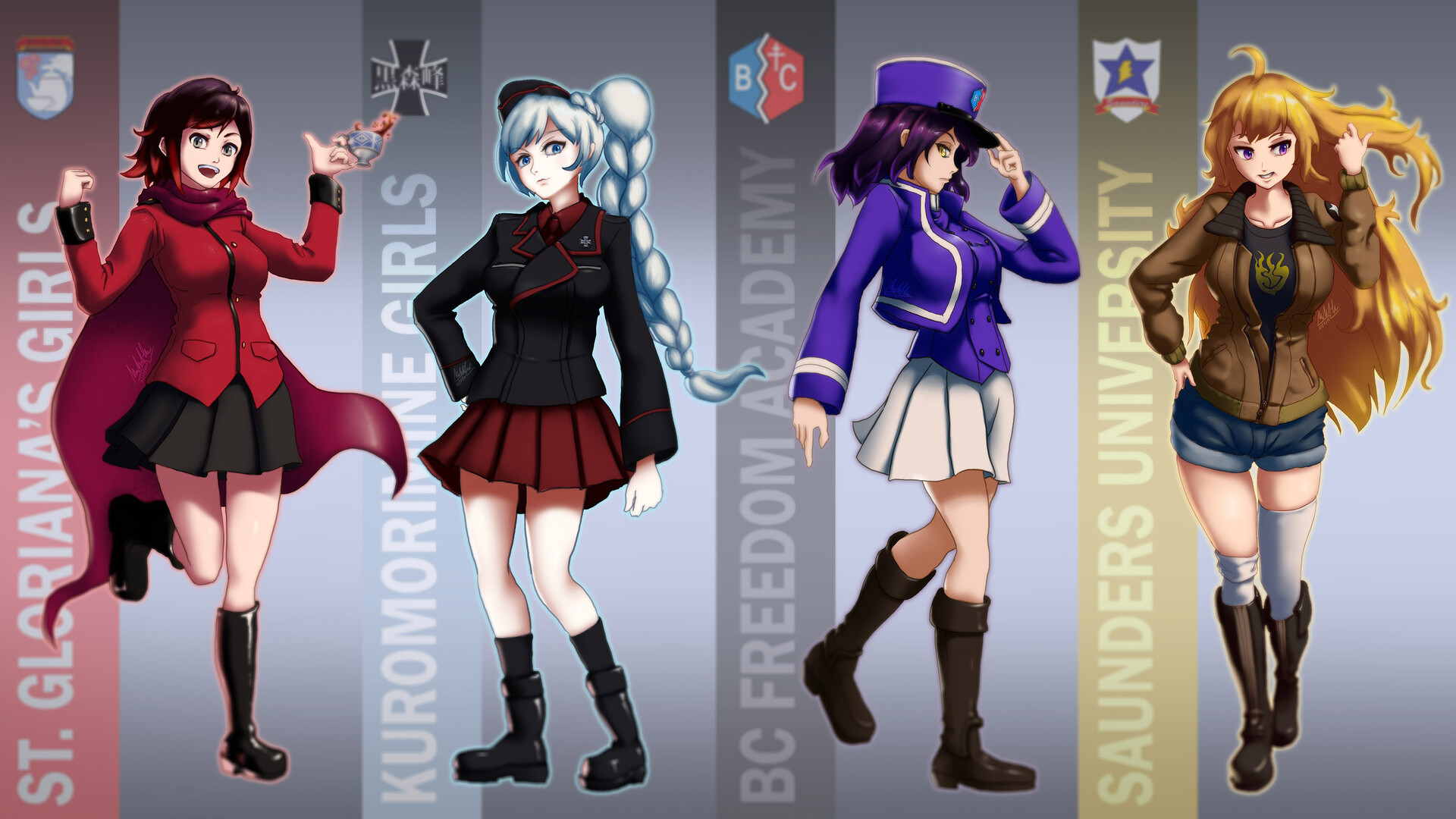 Hadi Adris - GuP X RWBY: Sensha-do Uniforms