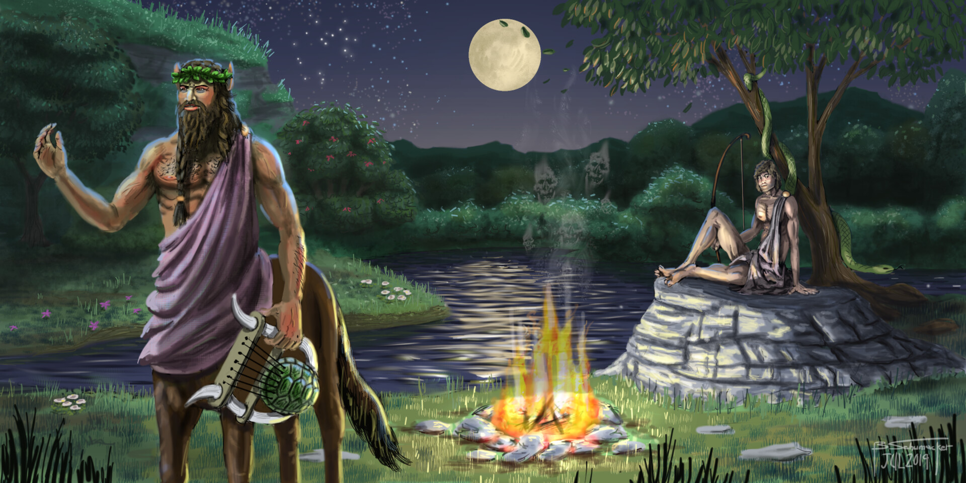 ArtStation - Chiron and Achilles, Brendon Schumacker