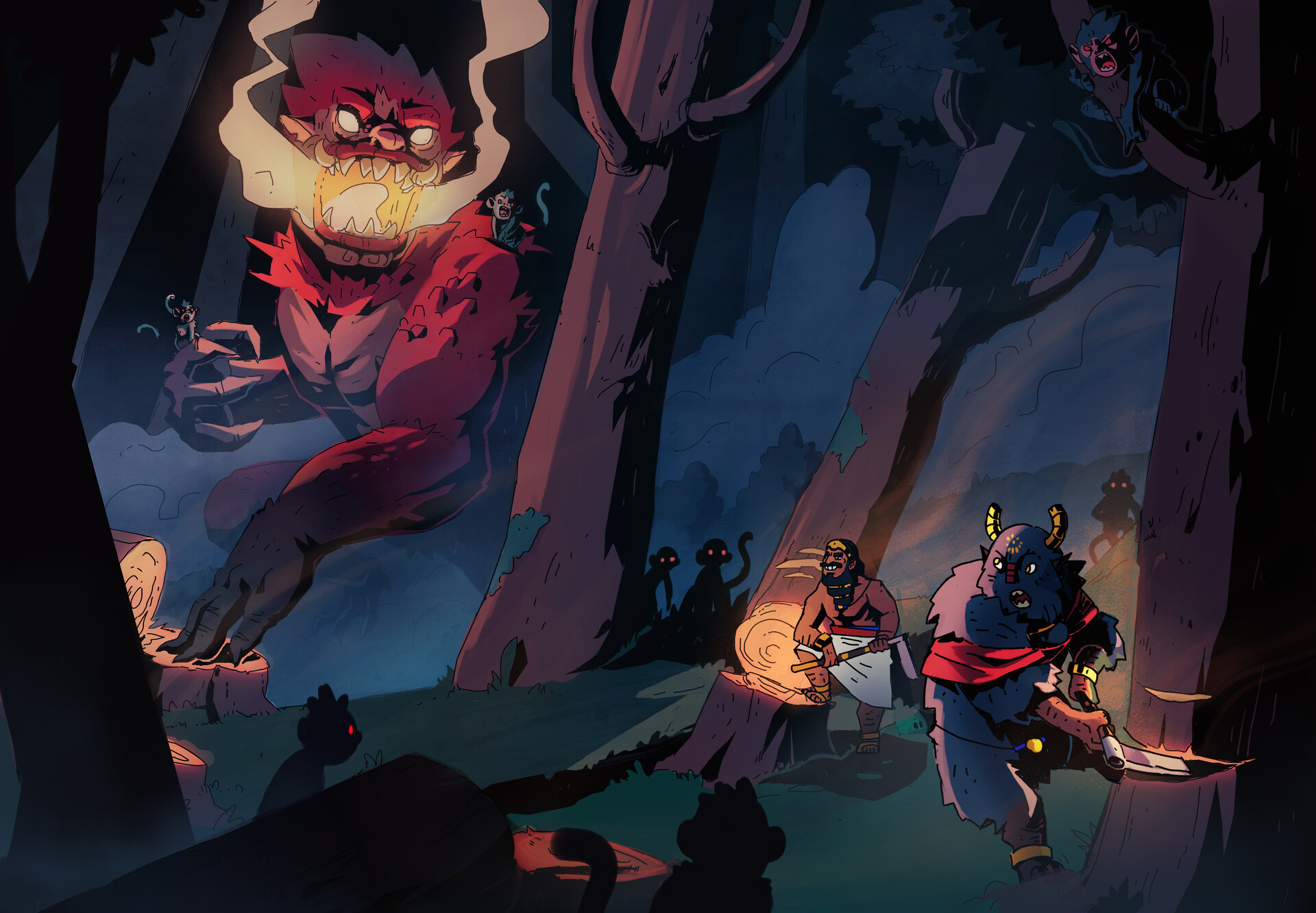 Gilgamesh And Enkidu And Humbaba