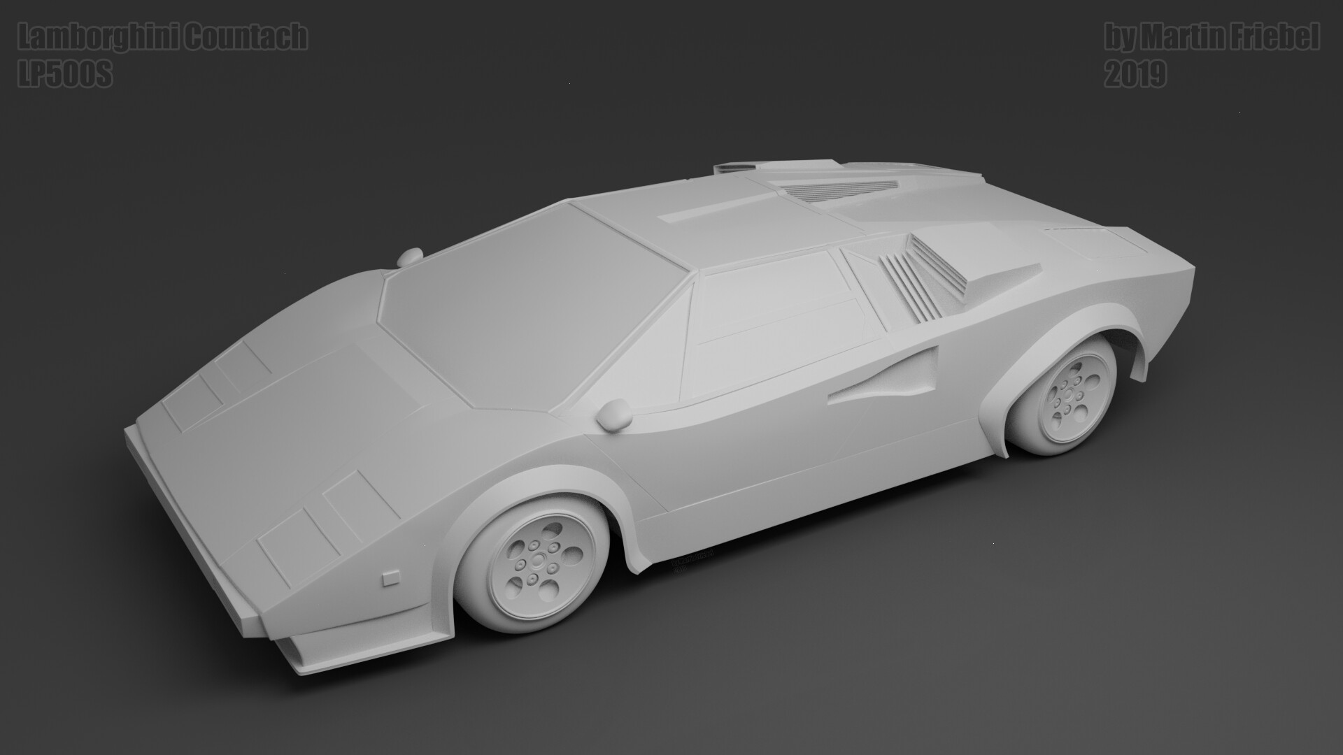 ArtStation - Lambo Countach LP500S ClayRender