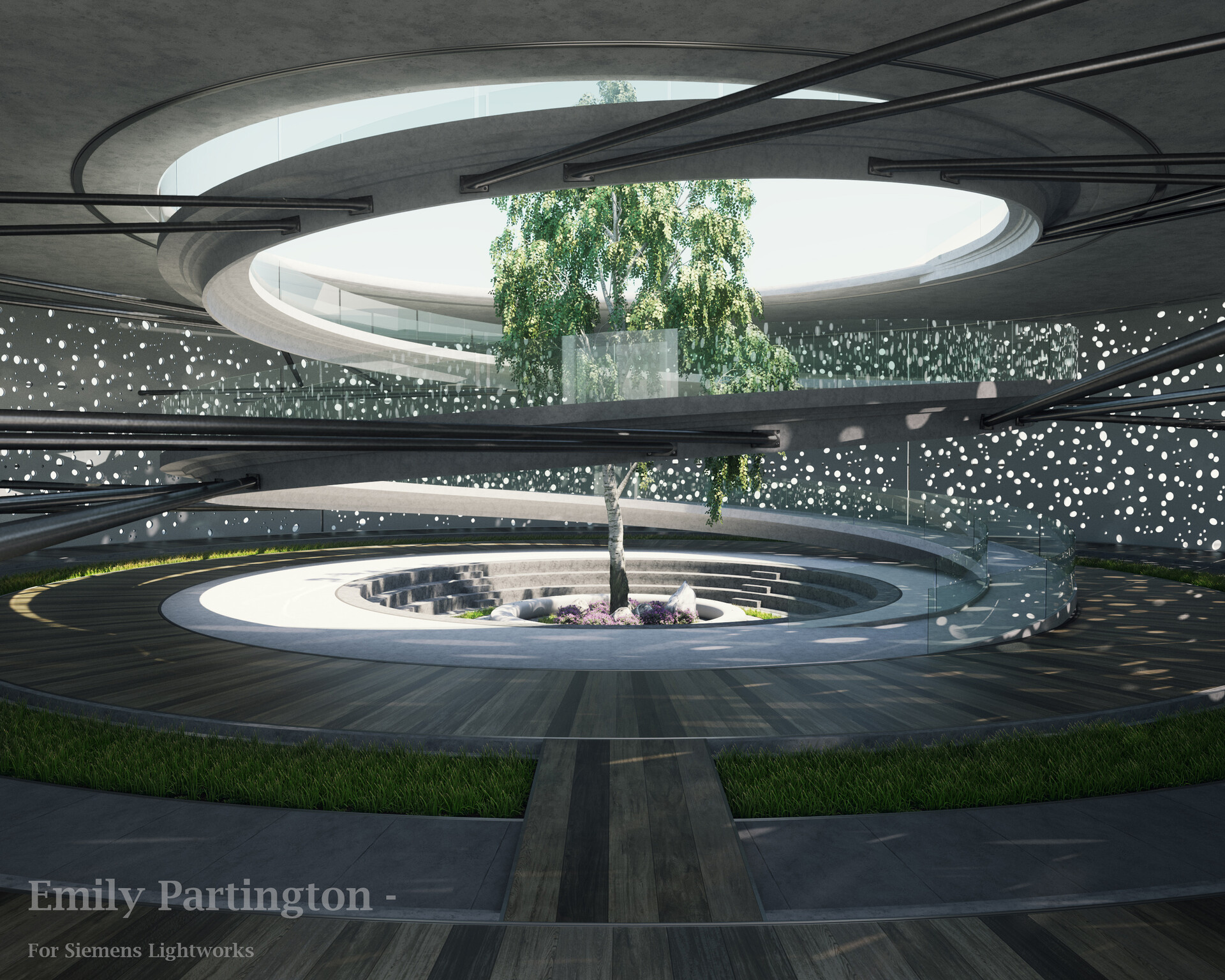 ArtStation - Architectural Tree Space Rendered in Iray+ for Max