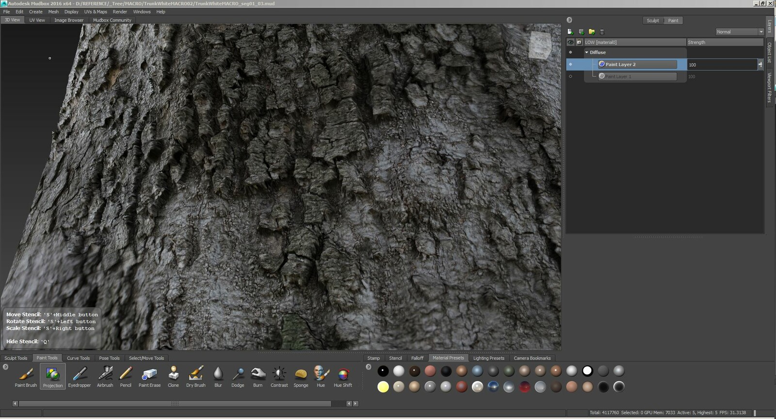 William Kidwell - Tileable PBR bark material from high resolution scan data