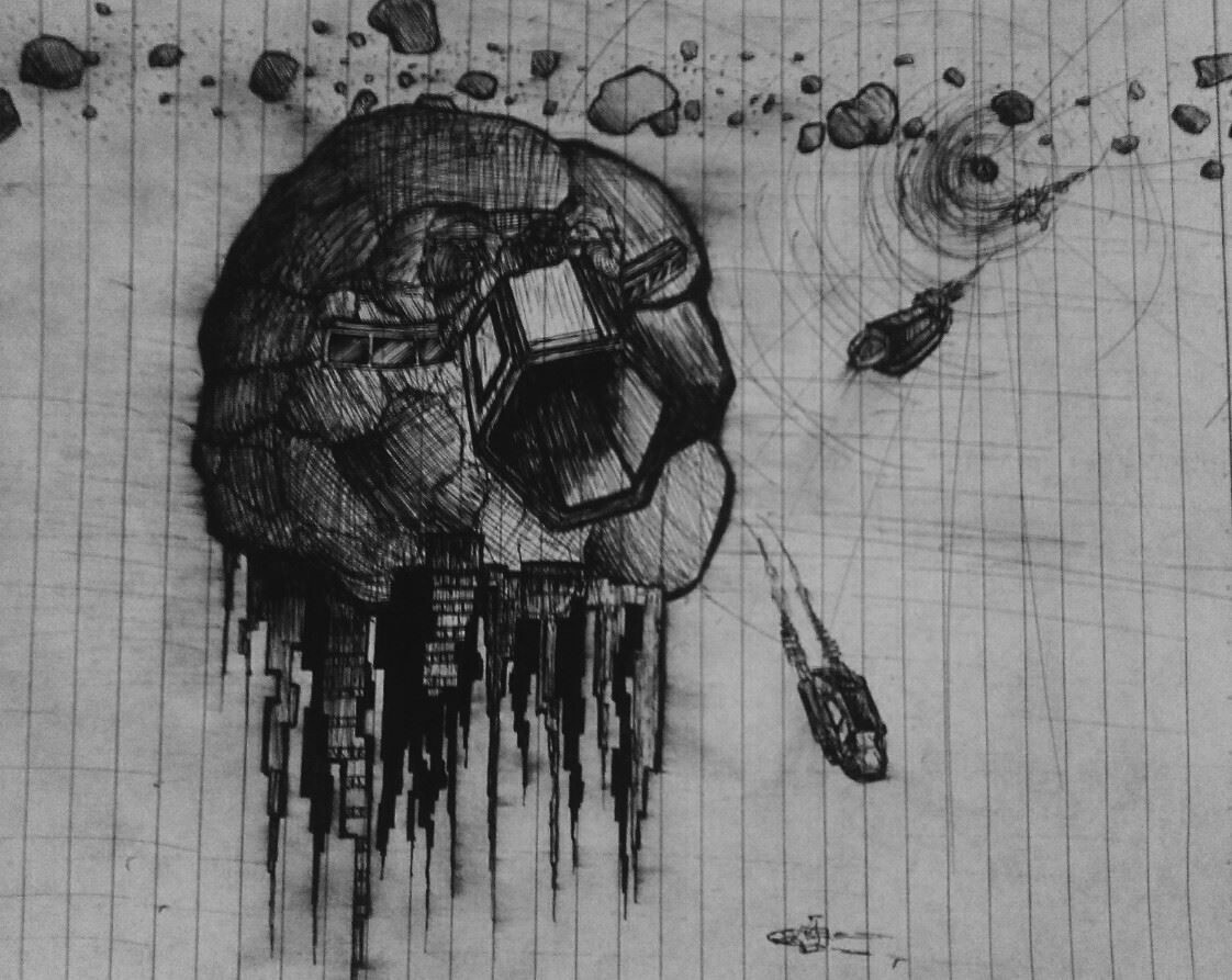 ArtStation - Deep Sapce Asteroid Mining Station