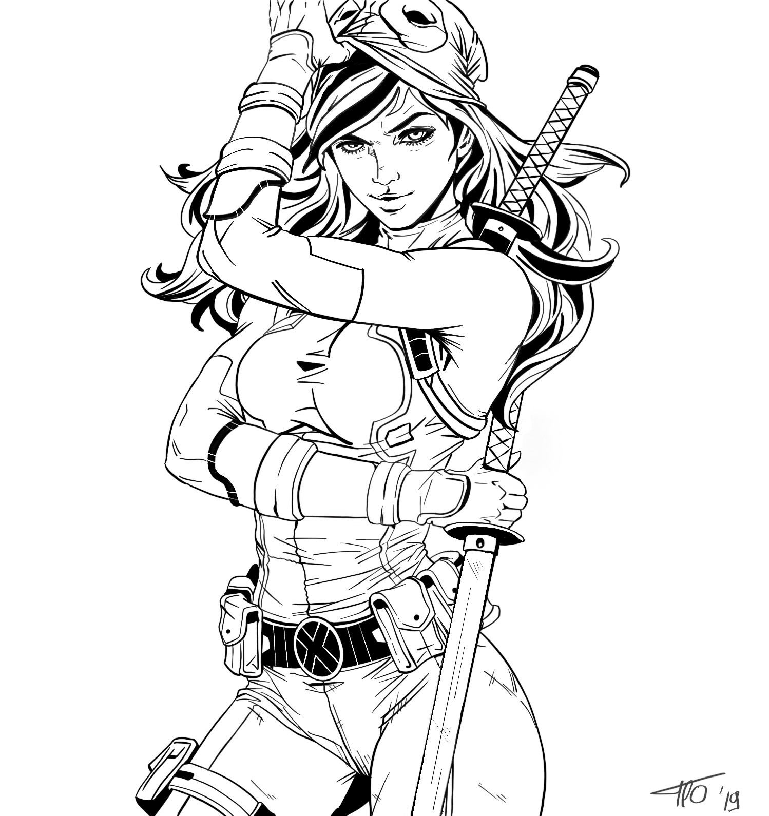 girl deadpool coloring pages