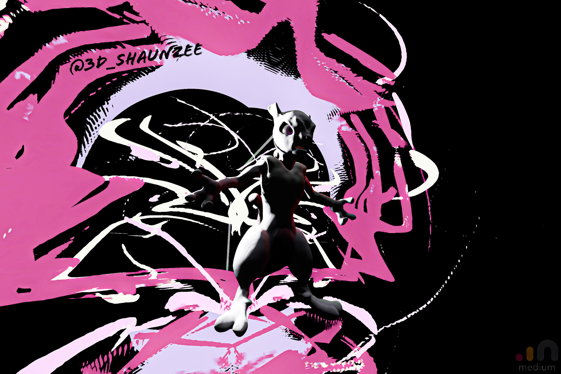 ArtStation - Mewtwo Psystrike!