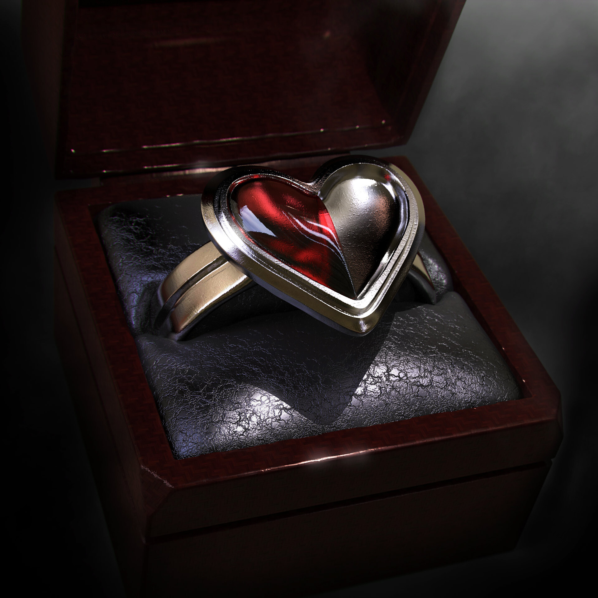 ArtStation - Retro heart ring design
