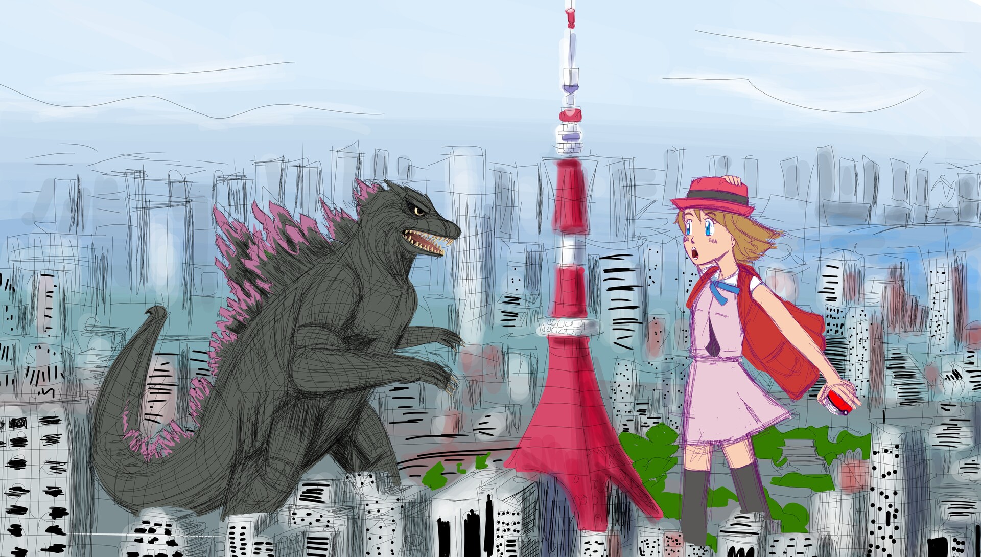Nefsart Digital - Serena Meets Godzilla in Tokyo