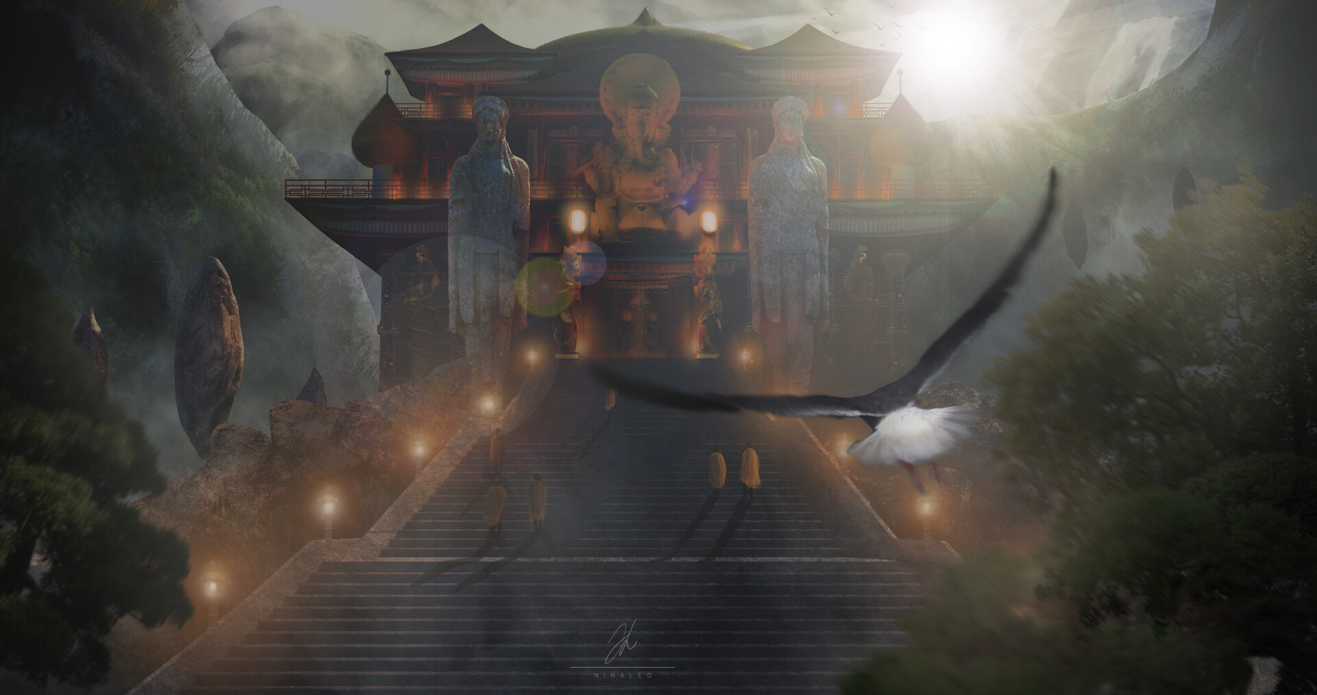 ArtStation - Mountain Temple Concept