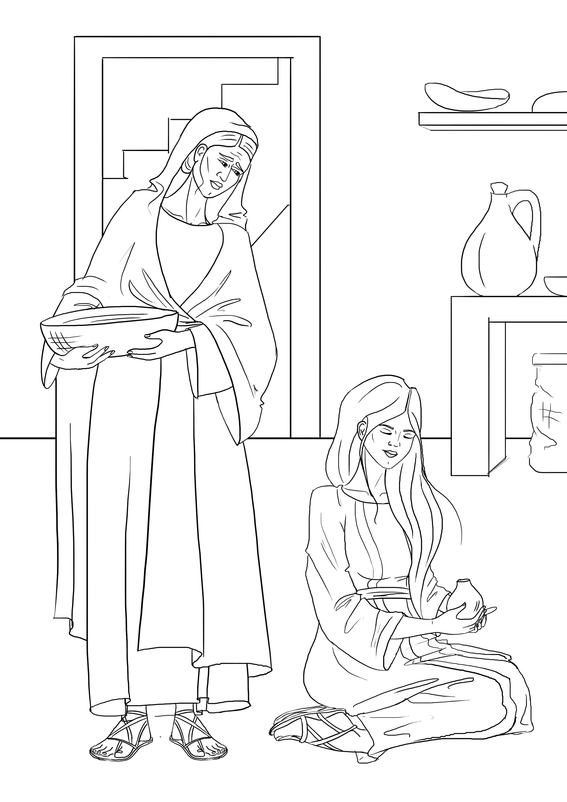mary and elizabeth coloring pages