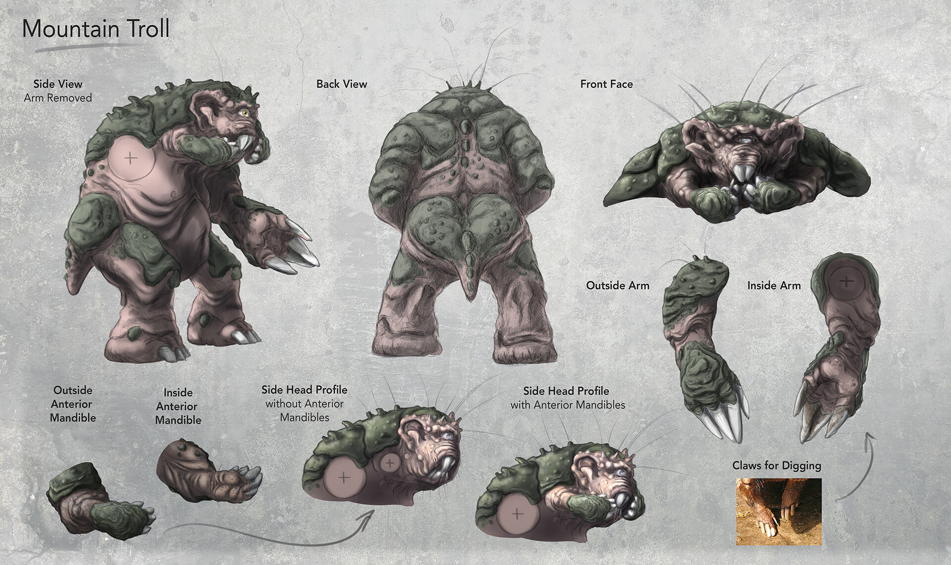 how to draw a mountain troll