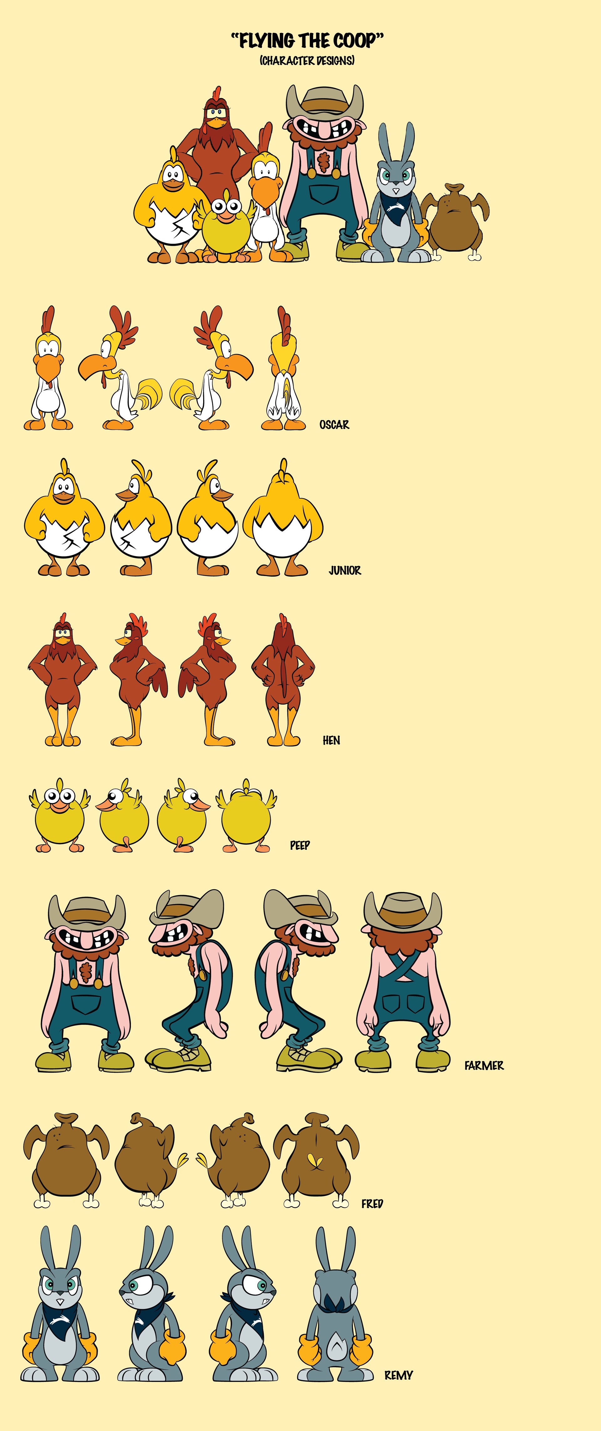 Justin Sousa - Flying the Coop - Character Designs