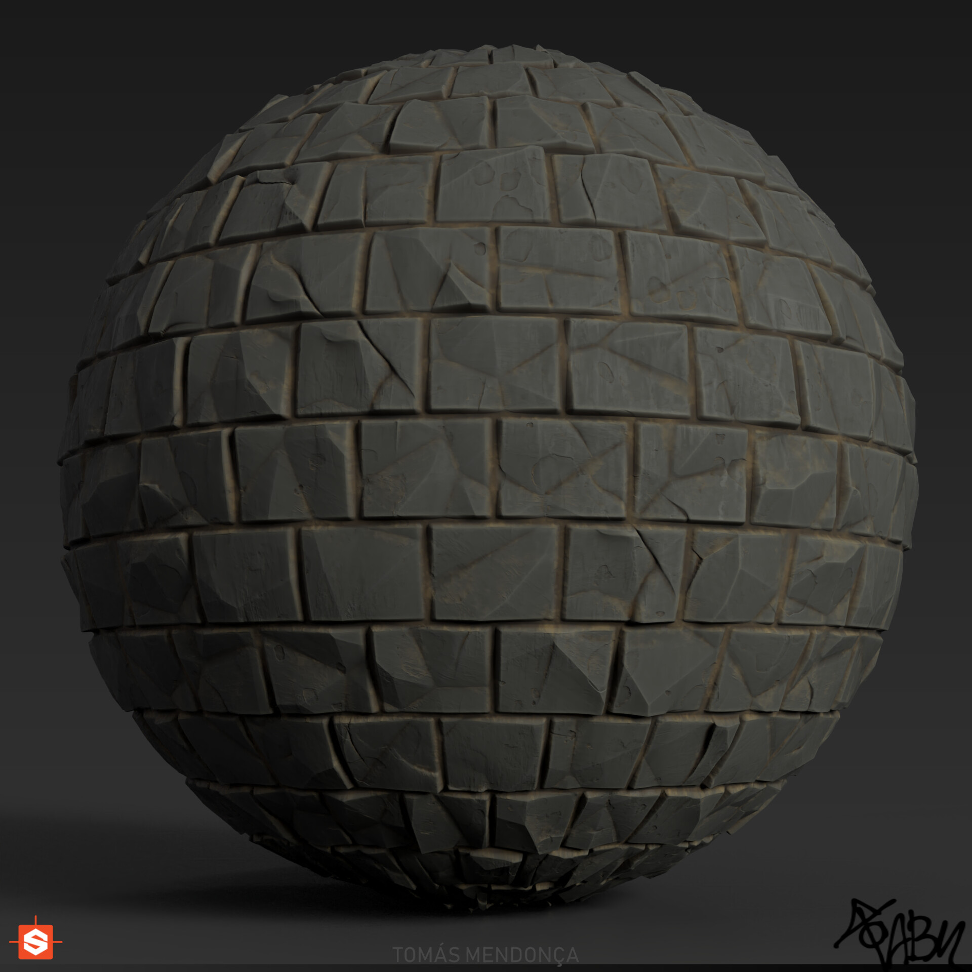 ArtStation - Stylized stone bricks wall.