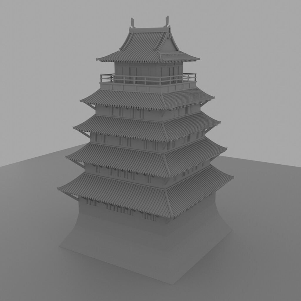 Y01 Graphics - Low Poly Japanese Castle 3D Model
