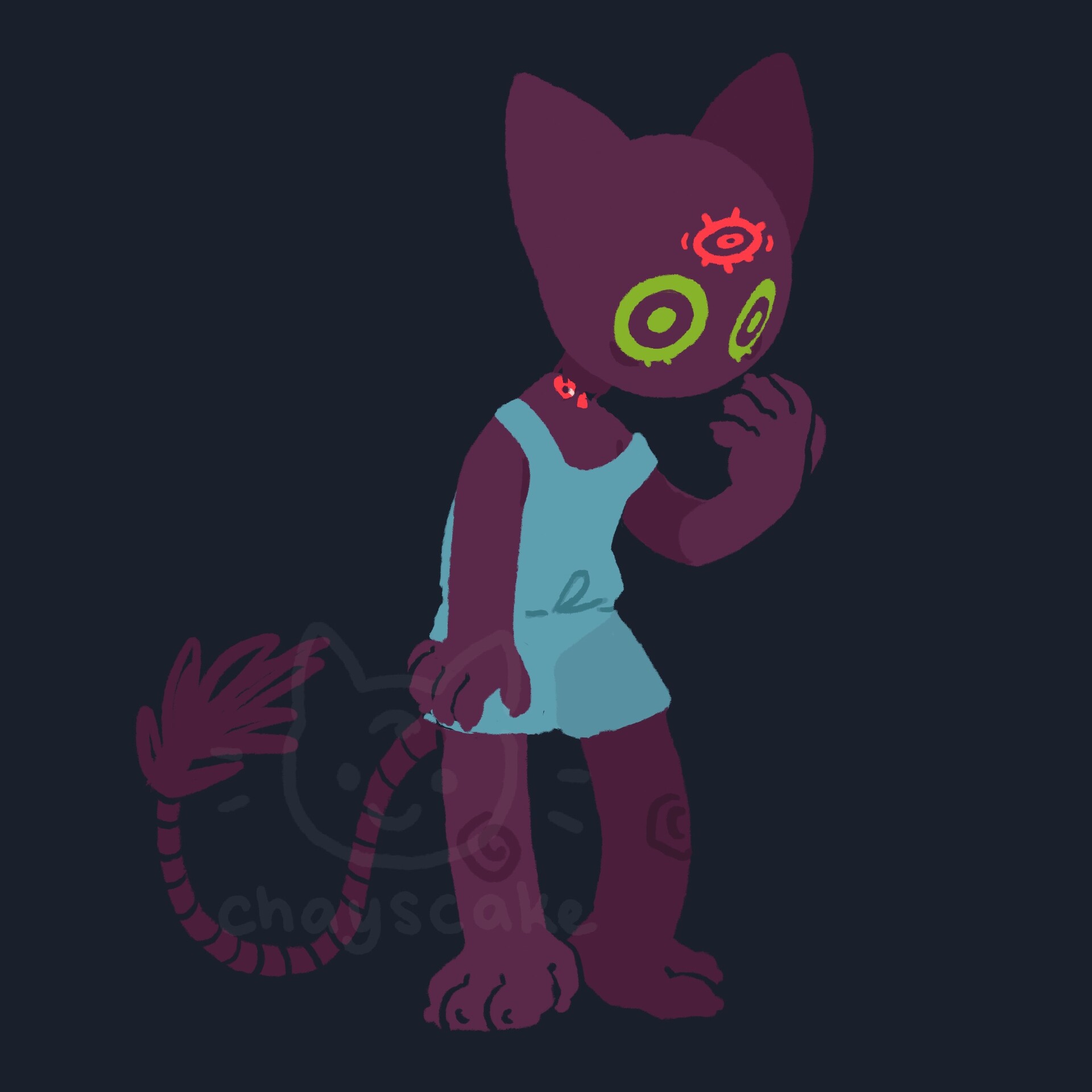 ArtStation - Original Character: Scarf the cat- demon form