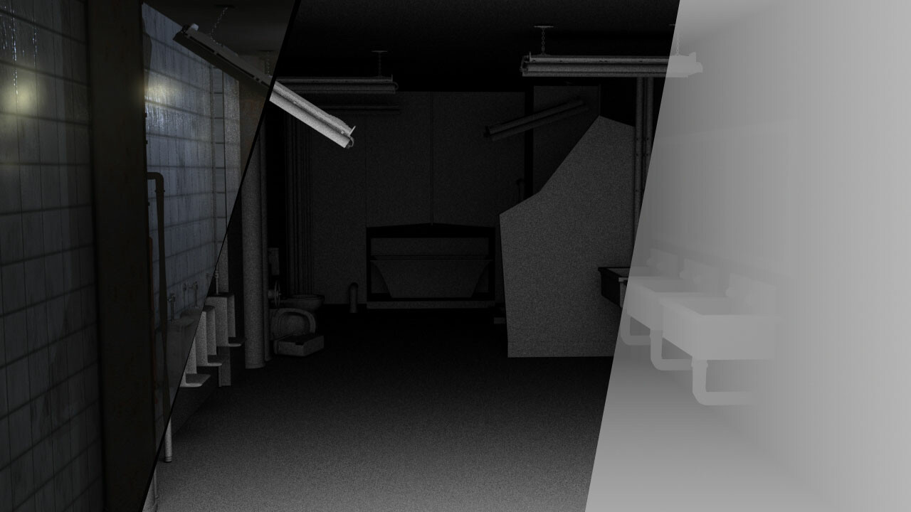 Gerardo Mata - Scene of the movie "saw" at night using ambient occlusion