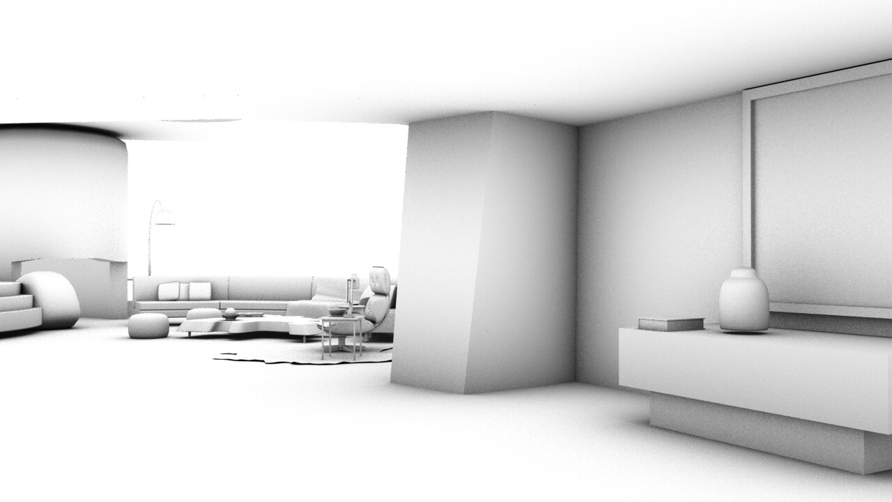 Fernando Catón - Stark Mansion Living Room (Night) - Render Passes