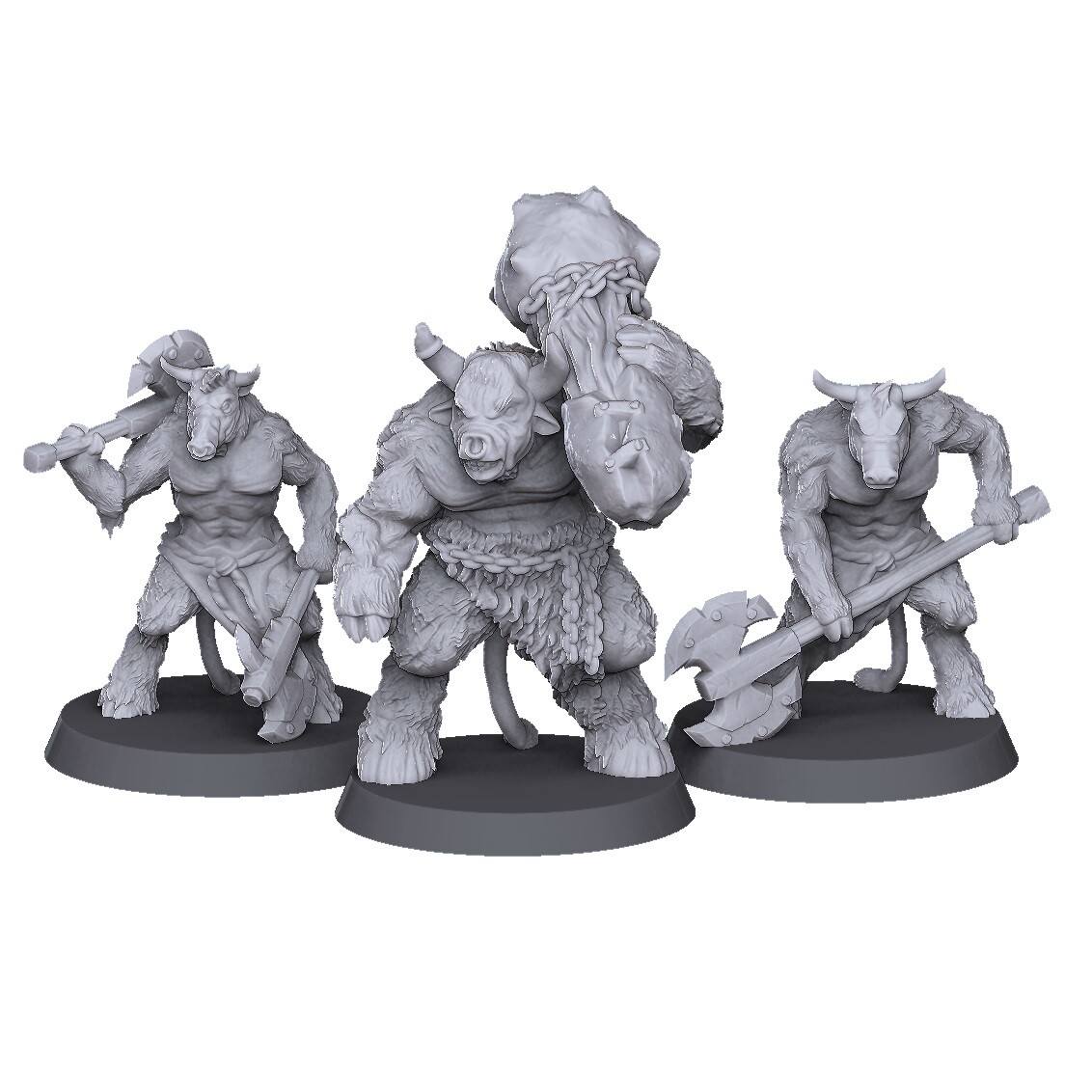 ArtStation - Minotaurs 3d tabletop miniature