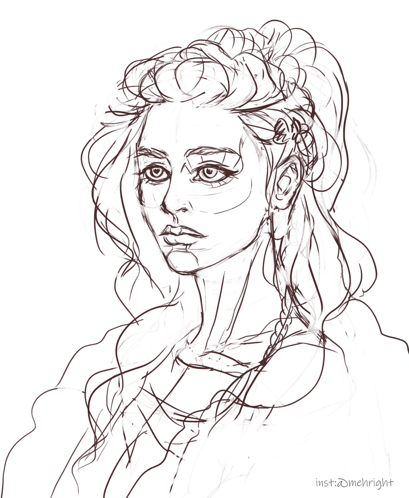 how to draw a girl viking