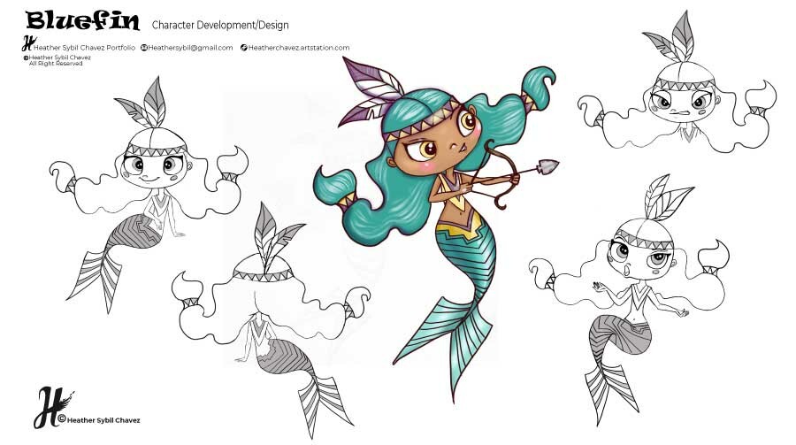 ArtStation - Bluefin- Native Mermaid : Character design/ Character ...