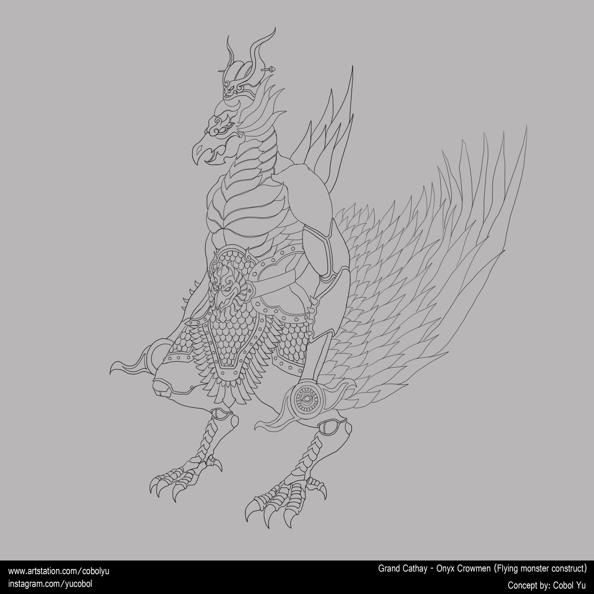 Cobol Yu - Warhammer Grand Cahtay concept art: Onyx Crowmen
