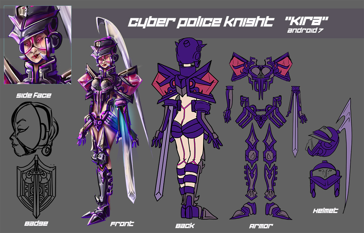 ArtStation - Female Cyber Cop "Kira" Character Concept