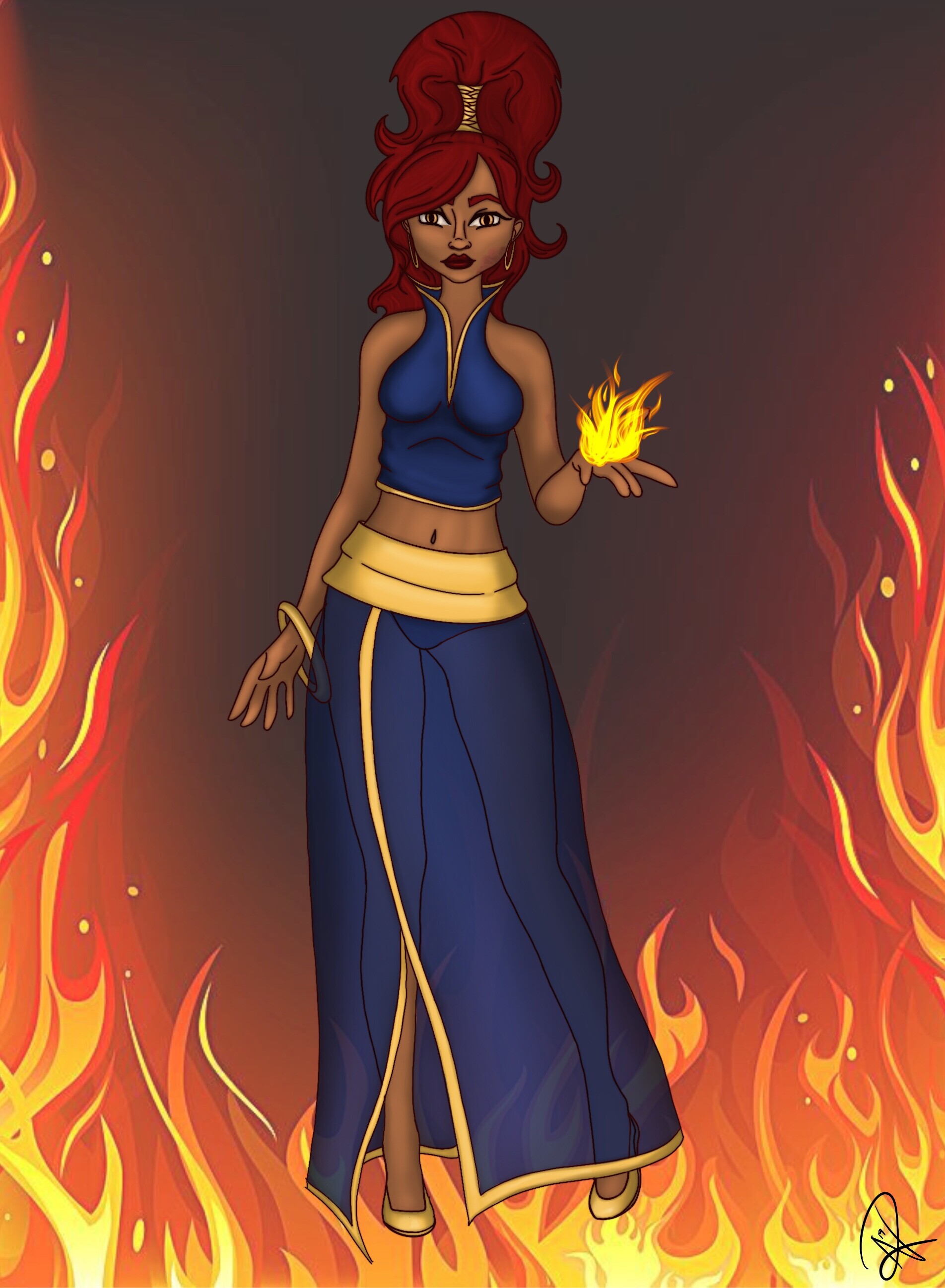 ArtStation - Woman on fire