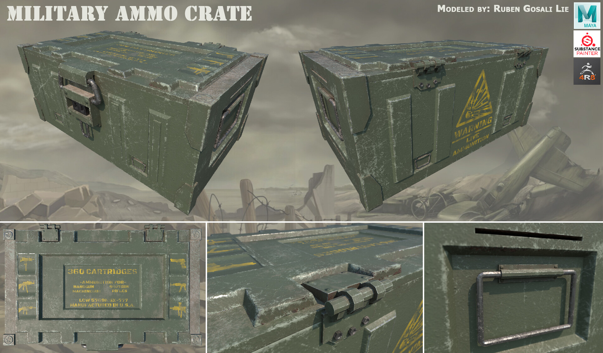 ArtStation - 4-in-1 Military Ammo Crate