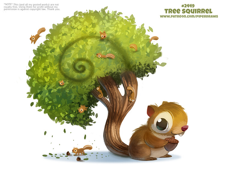 ArtStation - Daily Paint 2449. Tree Squirrel
