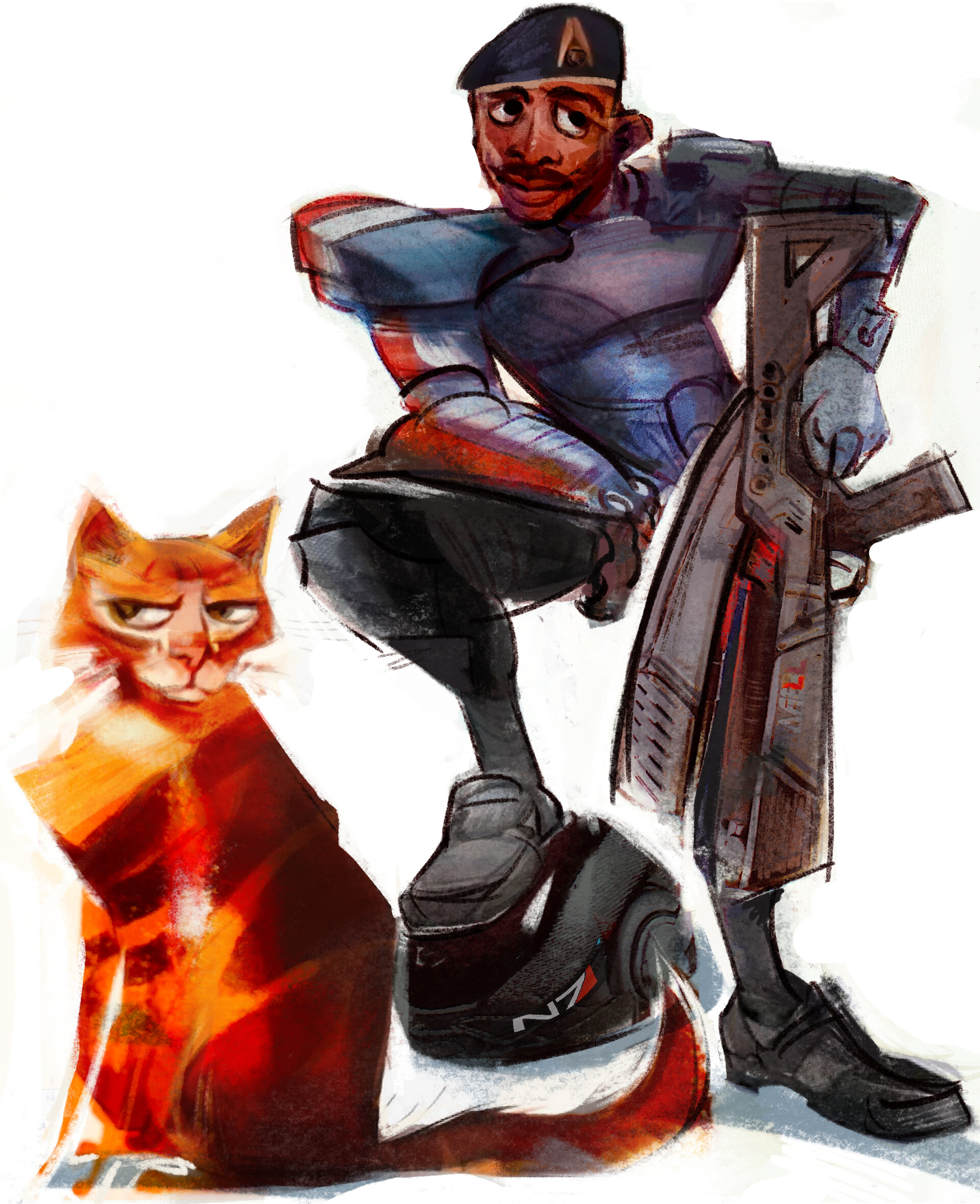 ArtStation - COMMANDERSHEPARD & Space Cat Alexander, at your service 🚀