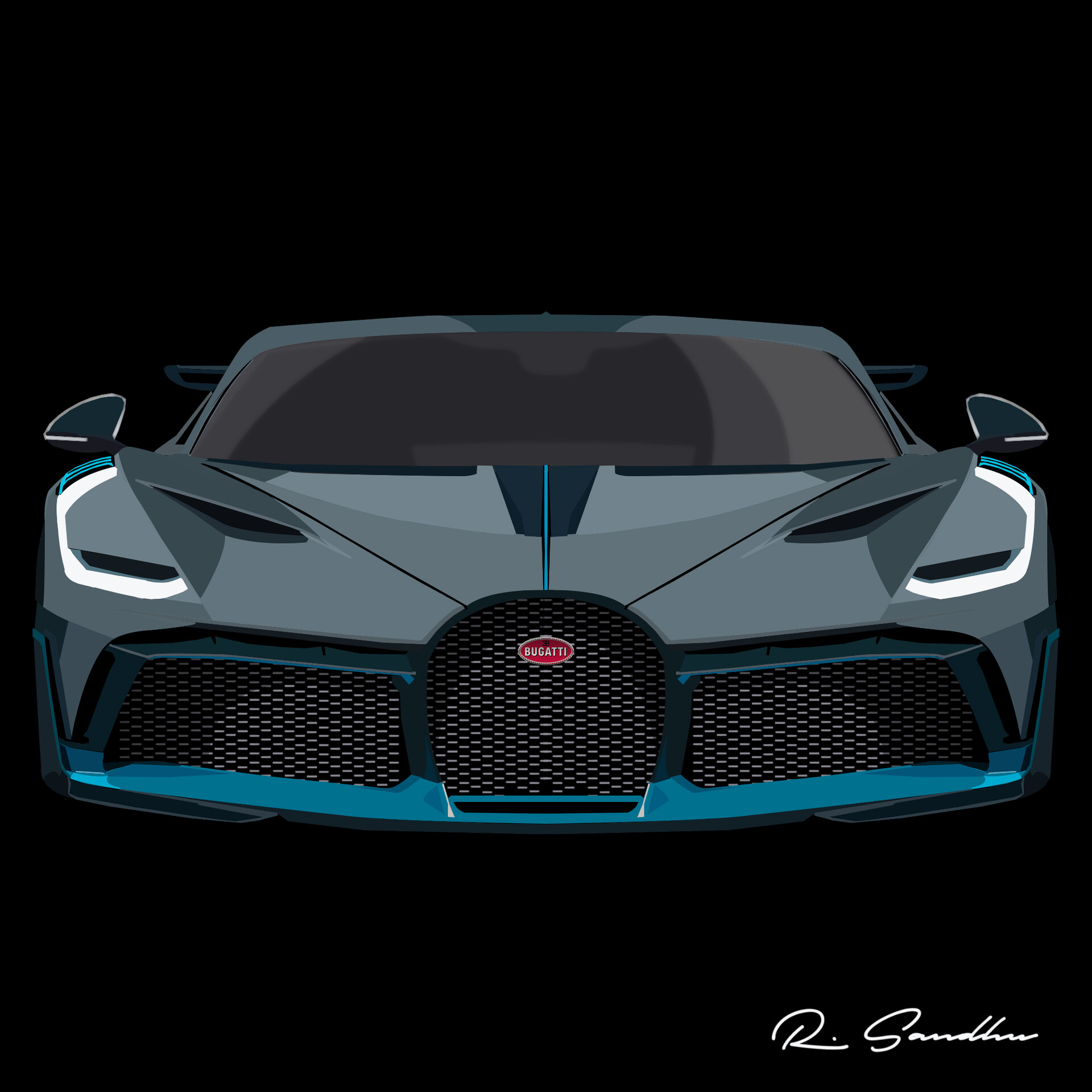 ArtStation - Bugatti Divo 2D illustration