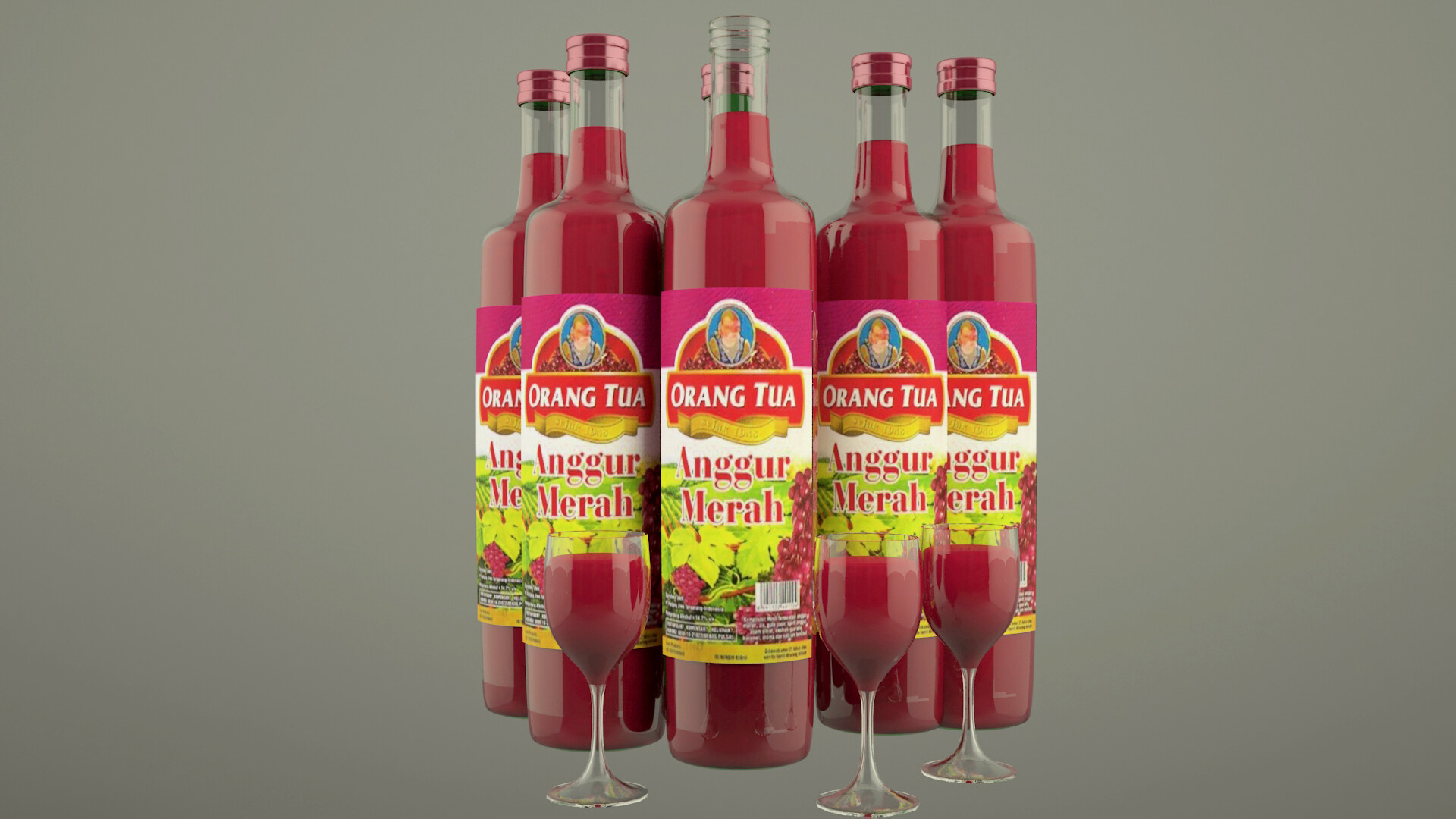 ArtStation - product photo 3D Red Wine OT Indonesian alcohol