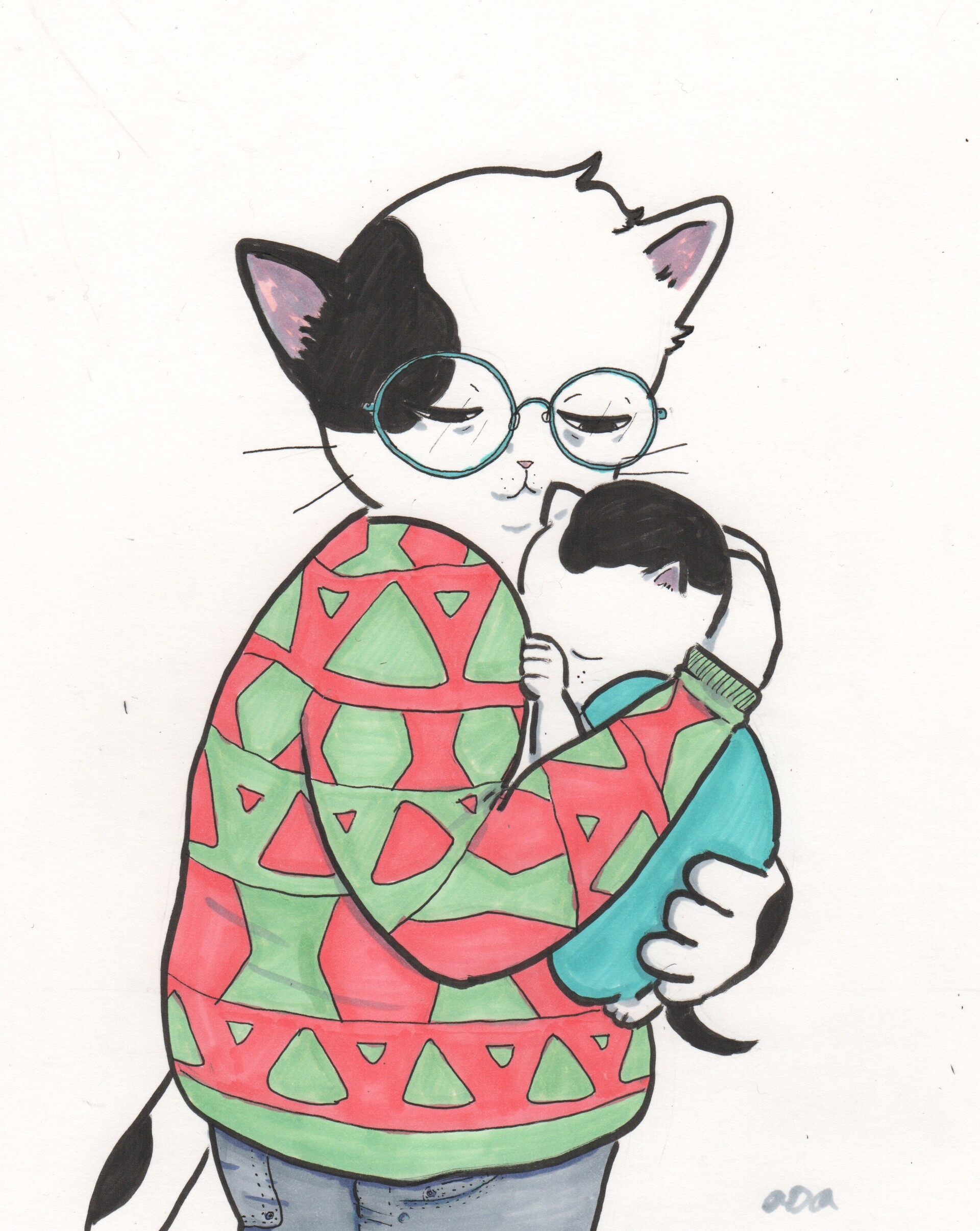 ArtStation - A Father and His Kitten