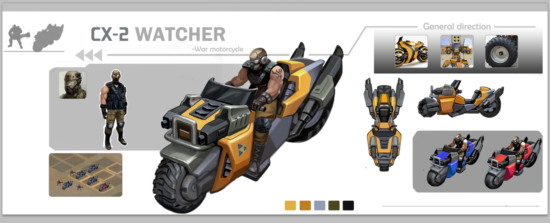 ArtStation - 【CX2】Cartoon Vehicle Design Collection --SLG摩托车 守望者