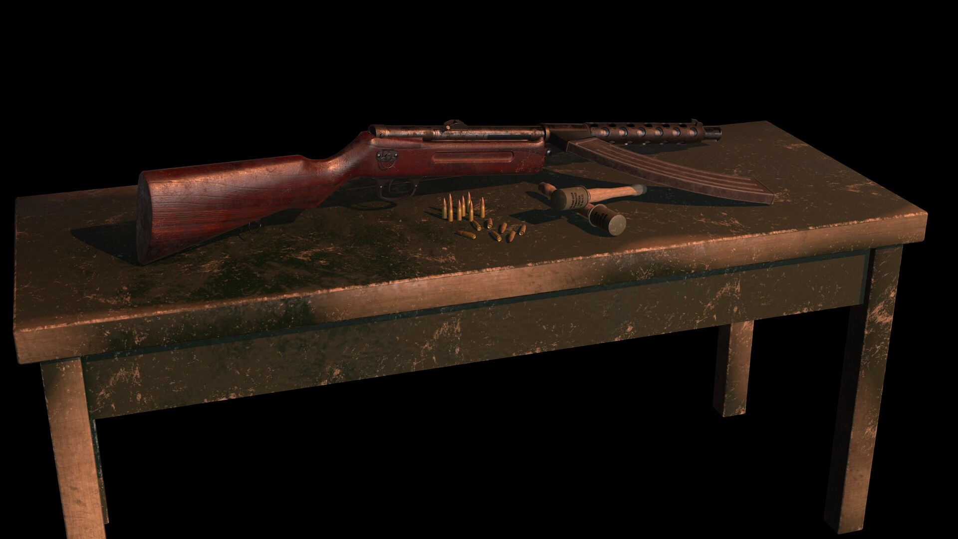 ArtStation - Type 100 japanese submachine gun
