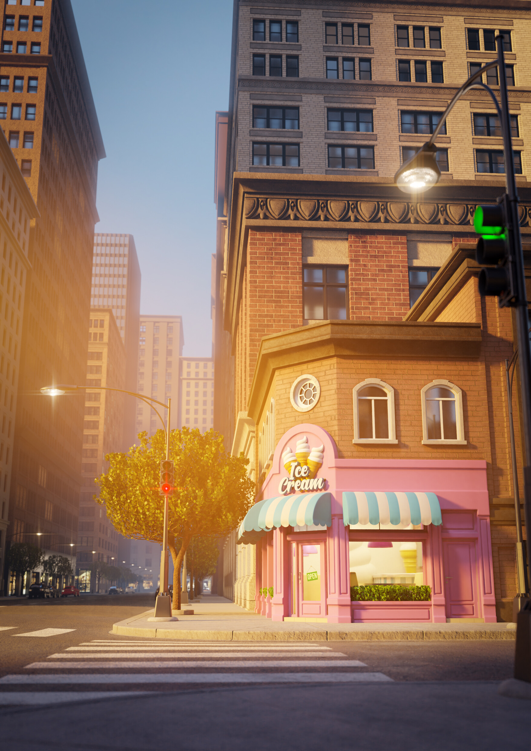 Ice Cream Shop Background