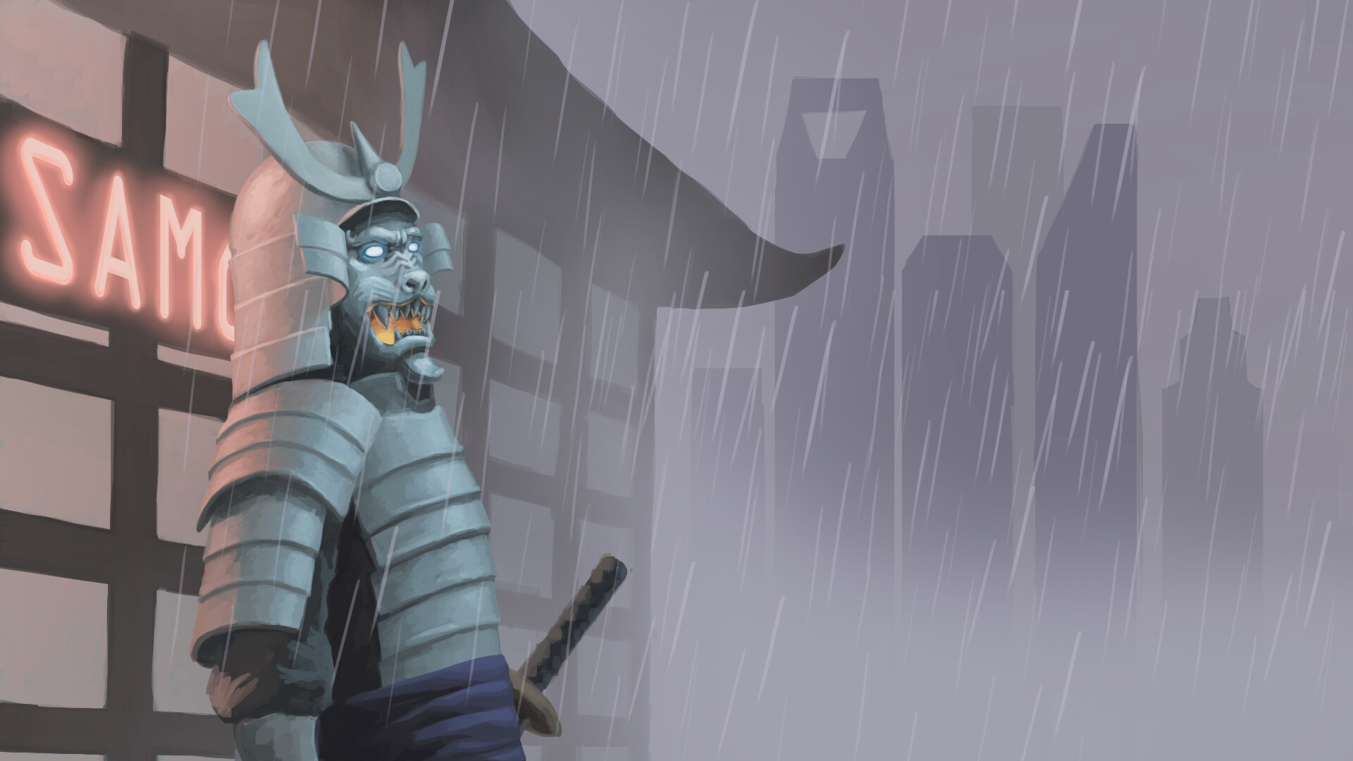 ArtStation - Glowing Samurai