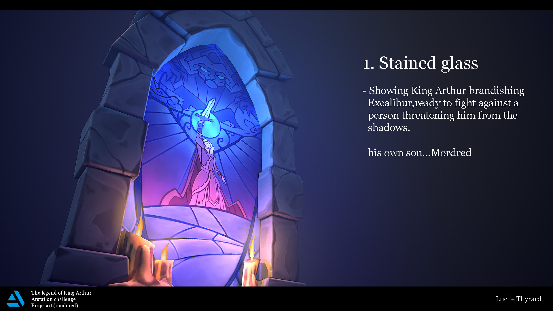 Lucile Thyrard - Stained glass - The Legend of King Arthur