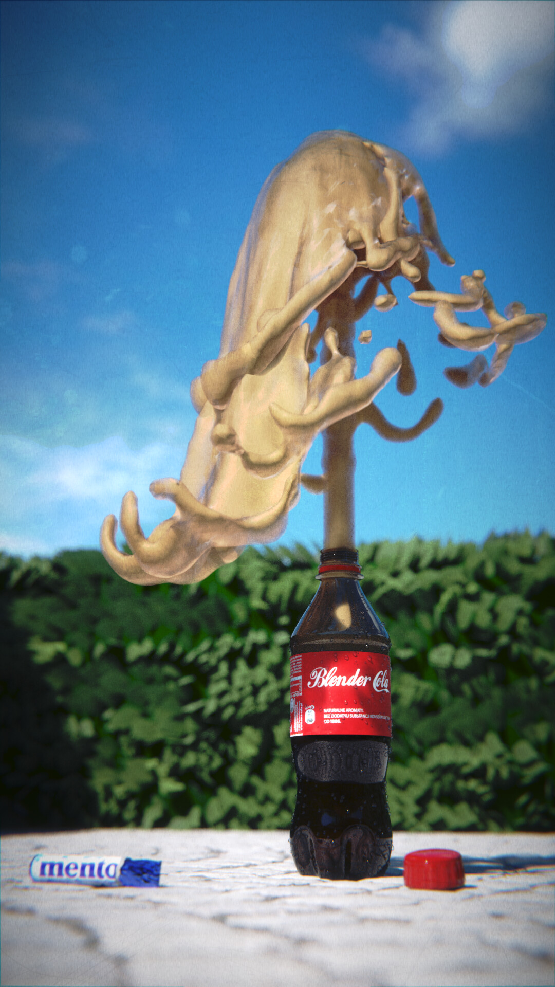 ArtStation - Coke and Mentos eruption