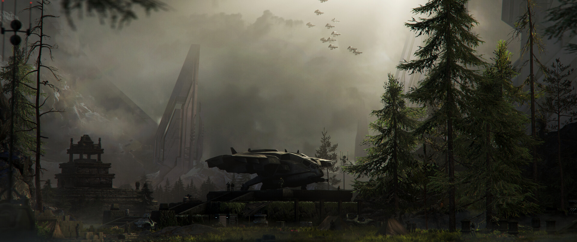 ArtStation - Survivor Base Camp - Passing Storm.