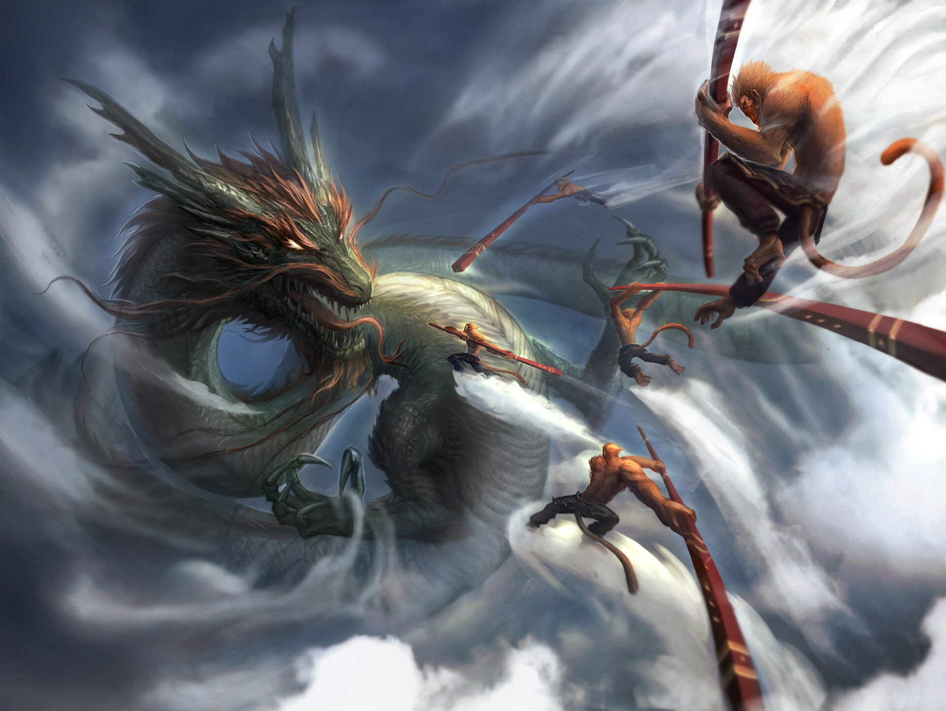 ArtStation - Monkey King v Dragon King: Dawn of Heaven Destruction ...