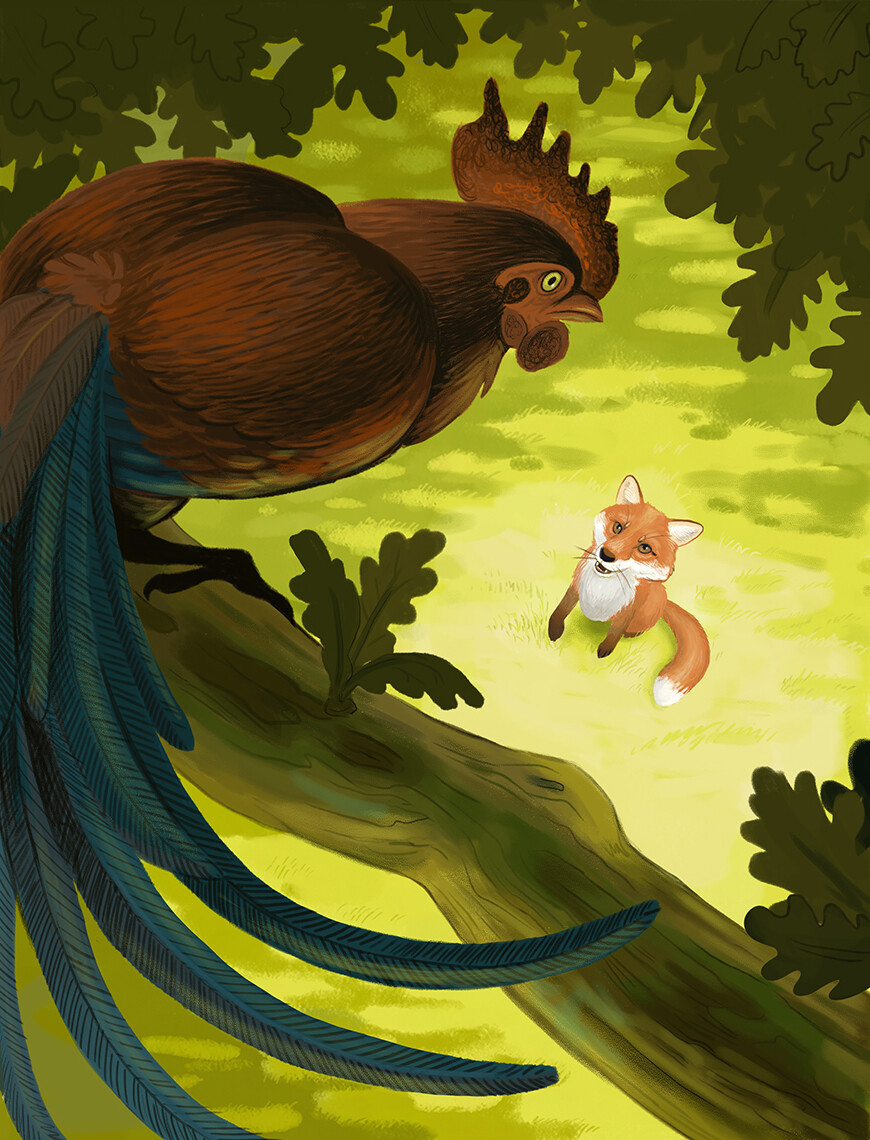 ArtStation - The rooster and the fox