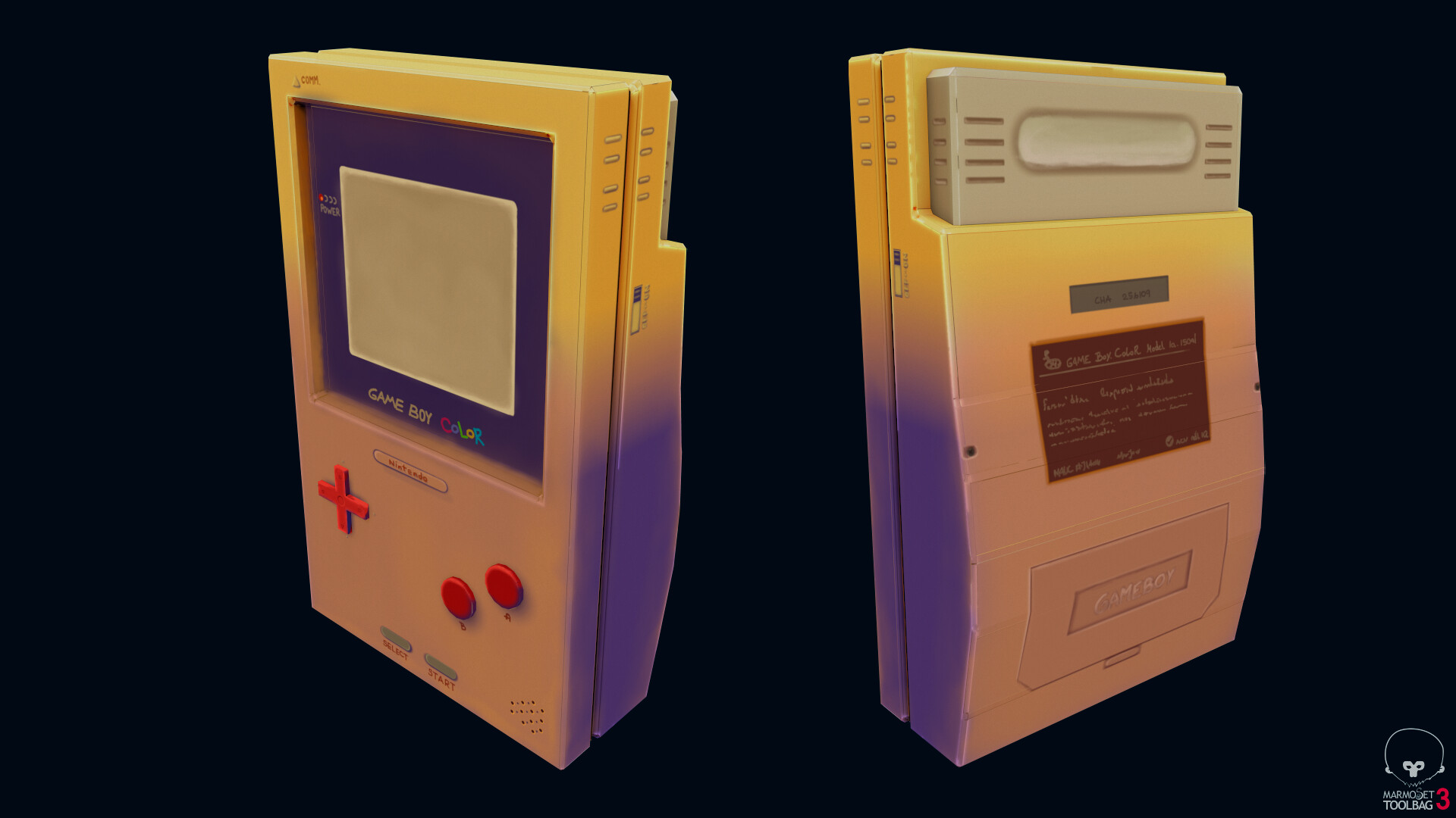 ArtStation - 3D textured Gameboy color