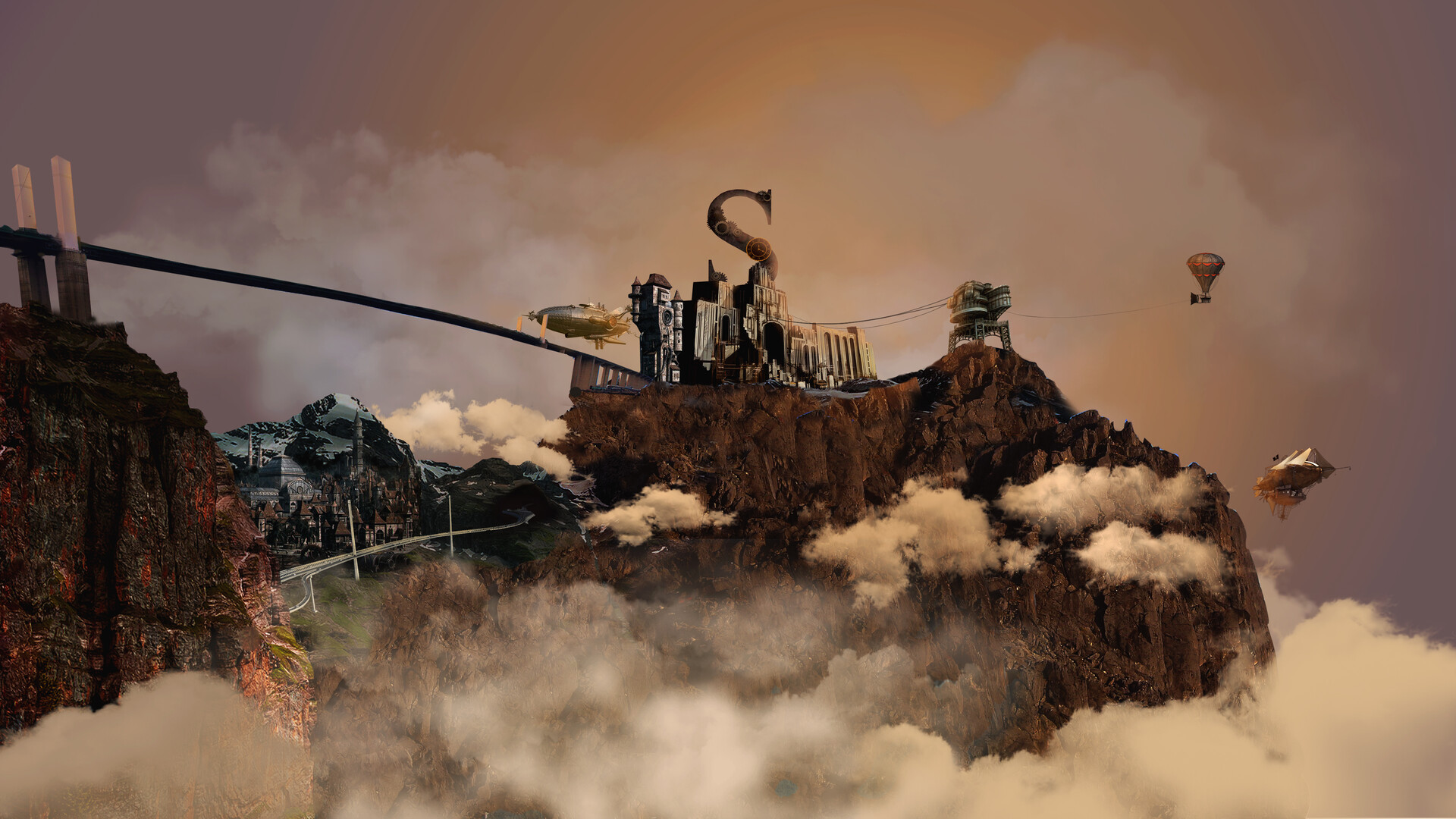 ArtStation - Steampunk Skycity