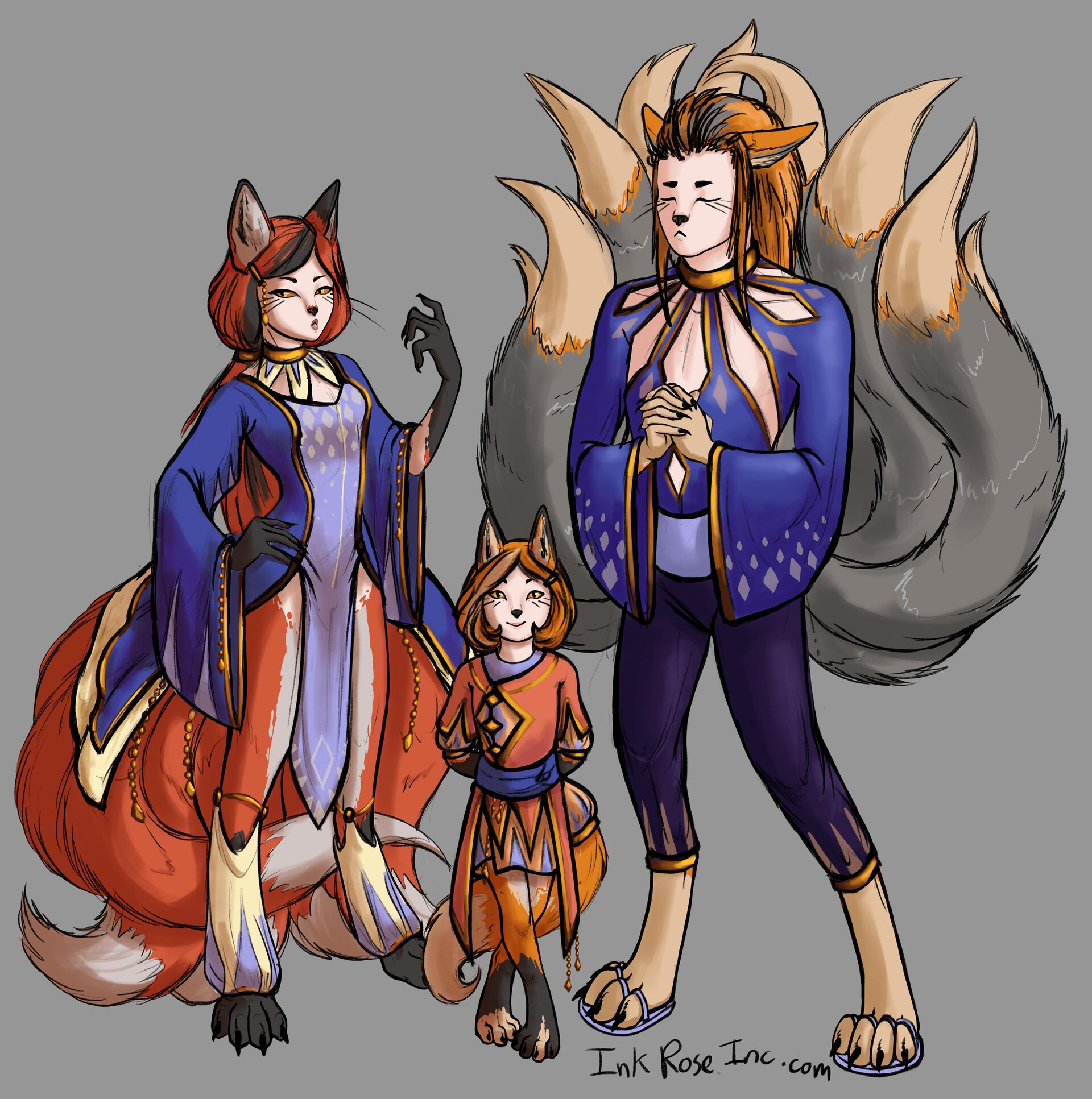 ArtStation - Kitsune Family Concept Art