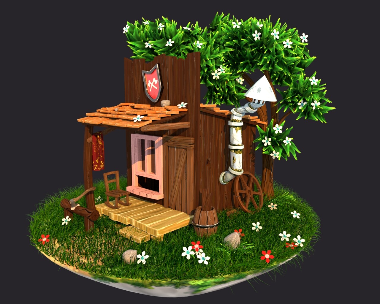 ArtStation - Stylize little cute hut