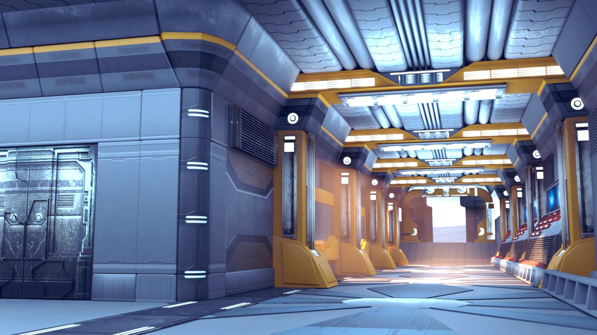ArtStation - 3D SPACESHIP HALLWAY